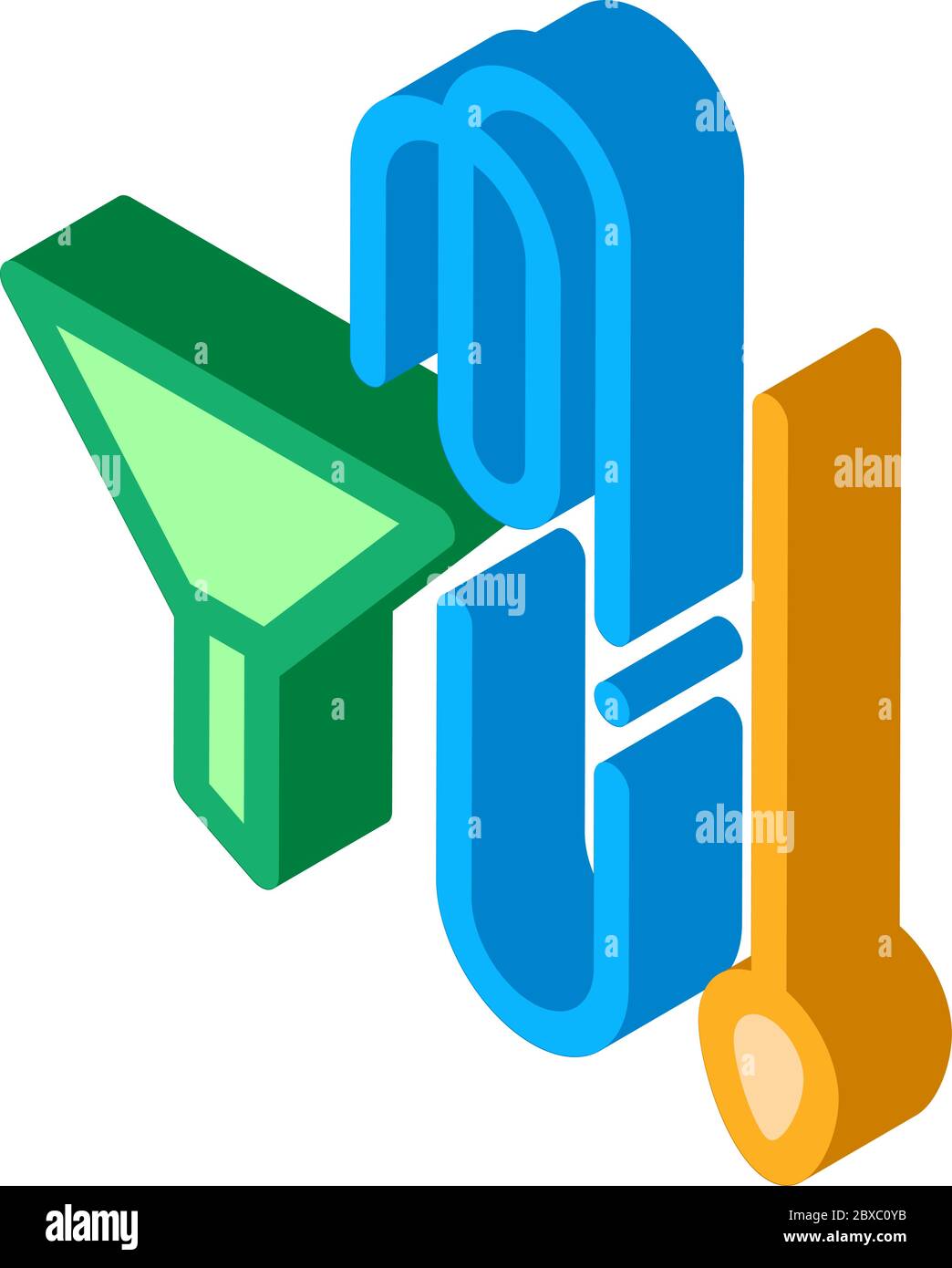 Funnel And Tube isometric icon vector illustration Stock Vector Image ...