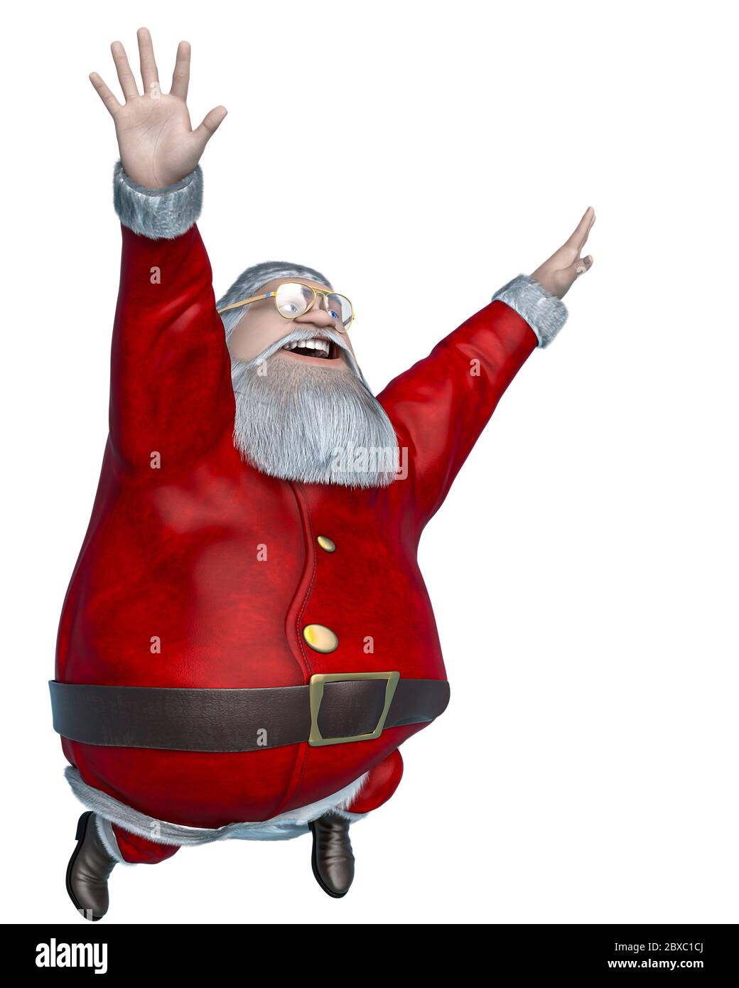 santa claus cartoon is so happy. This old guy in clipping path is very ...
