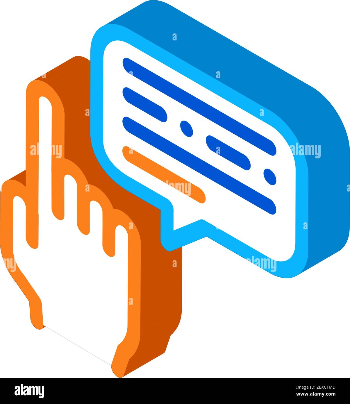 Human Hand Gesture Pointing isometric icon vector illustration Stock ...