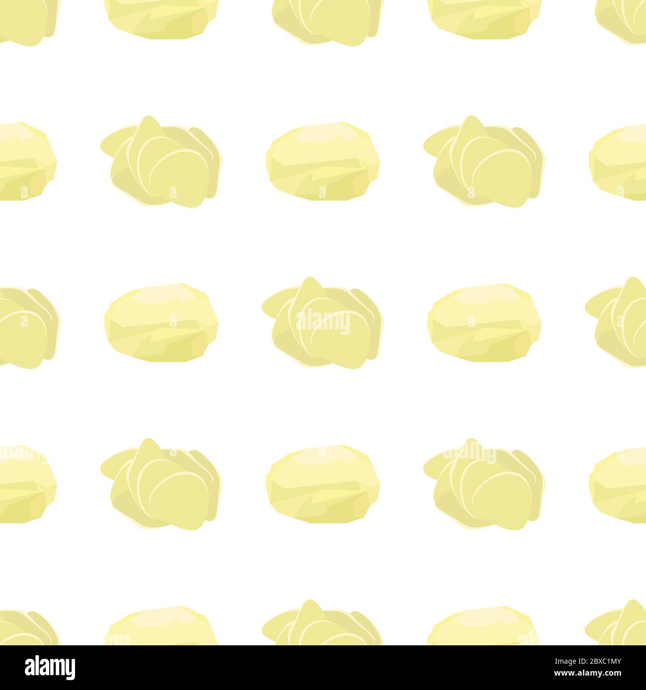 Potato Seamless Pattern. Whole, Slices, Circle Potatoes. Tasty ...
