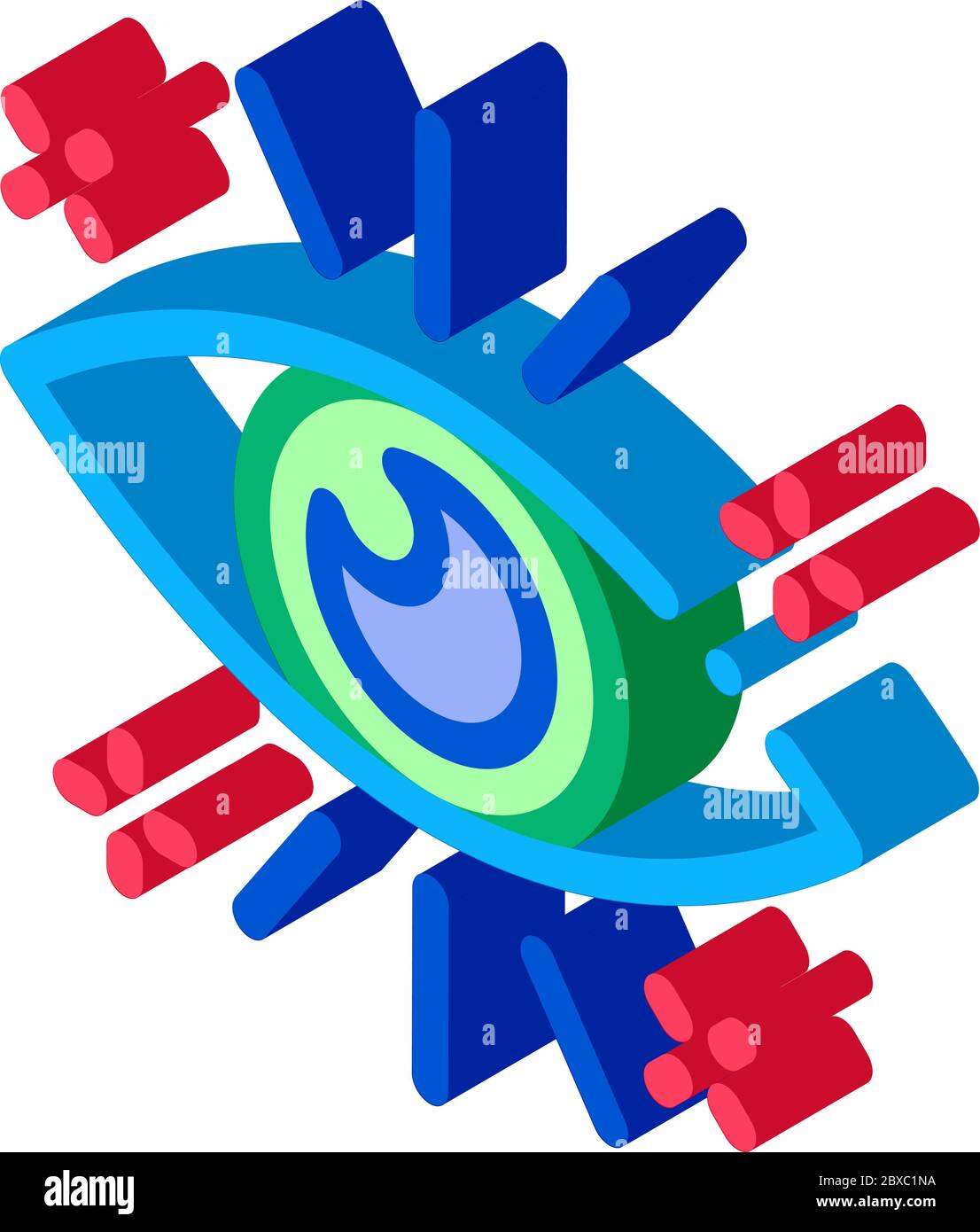 Healthy Human Eye Organ isometric icon vector illustration Stock Vector ...