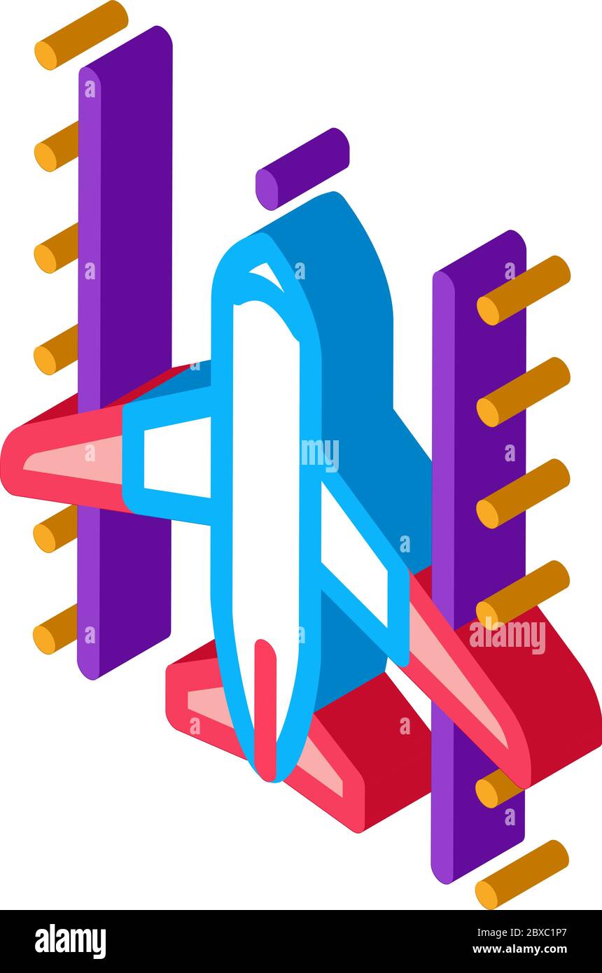 Airplane On Runway Airport isometric icon vector illustration Stock ...