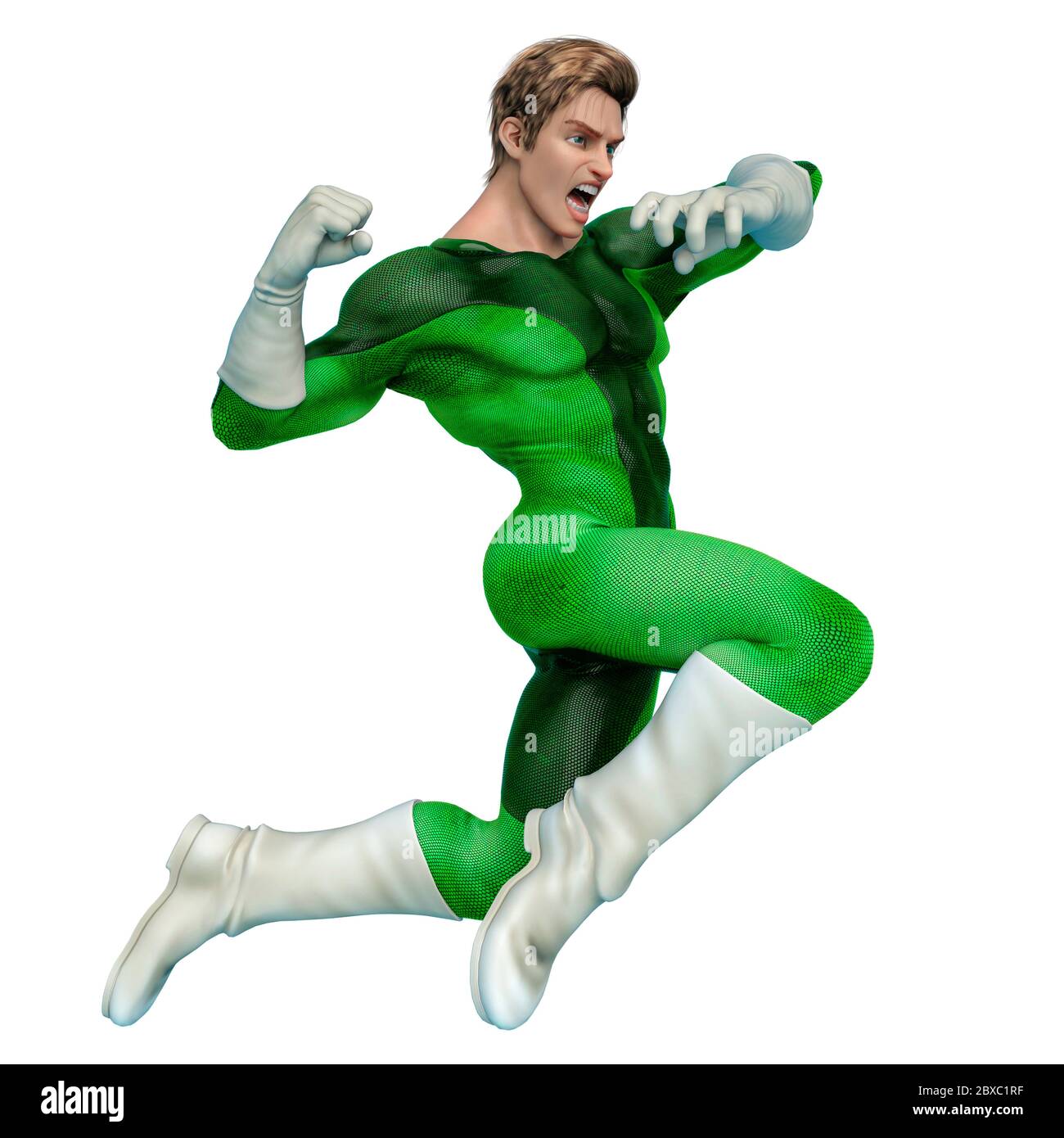 super power hero cartoon jumping. This guy in clipping path is very ...