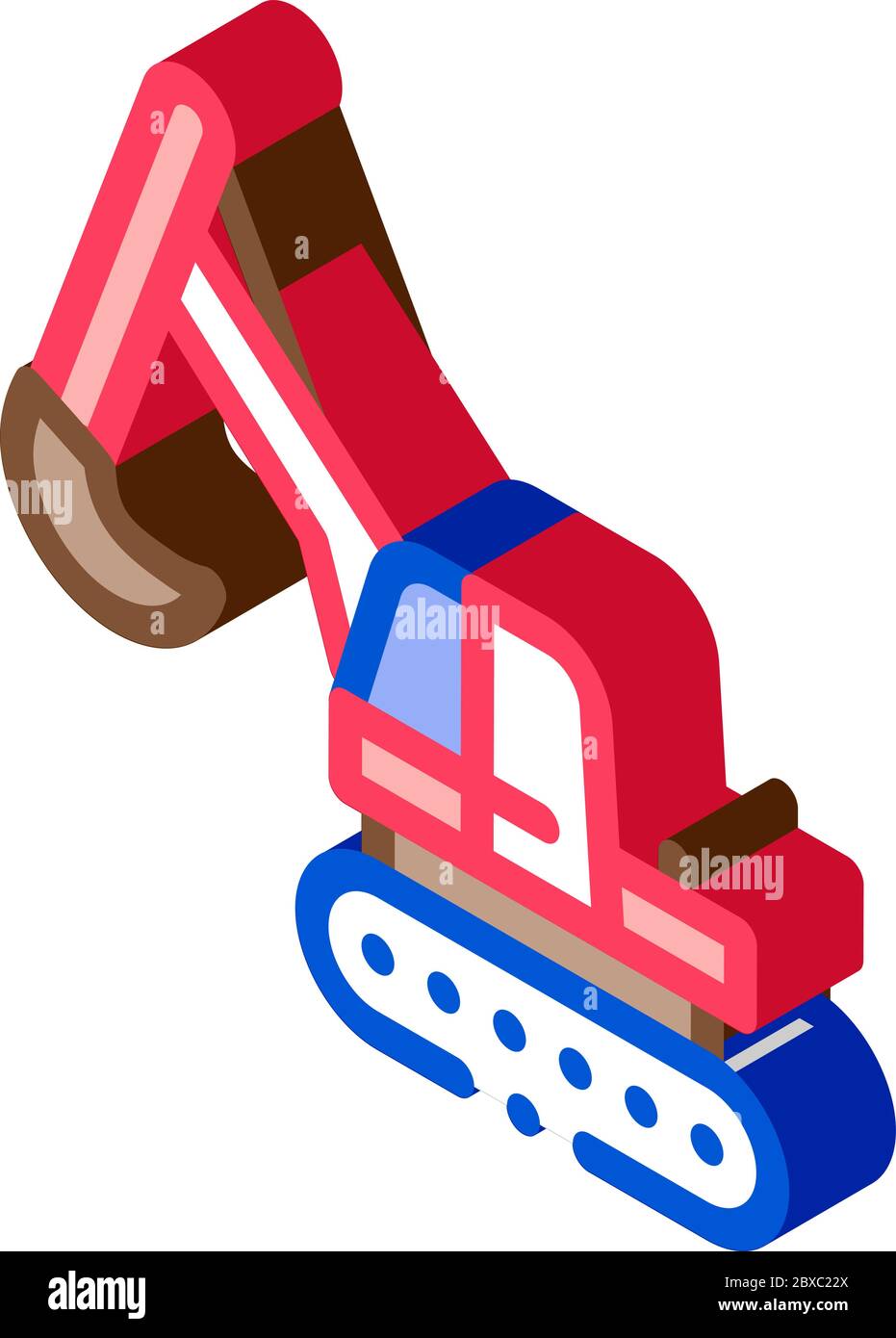 Excavator Machine isometric icon vector illustration Stock Vector Image ...