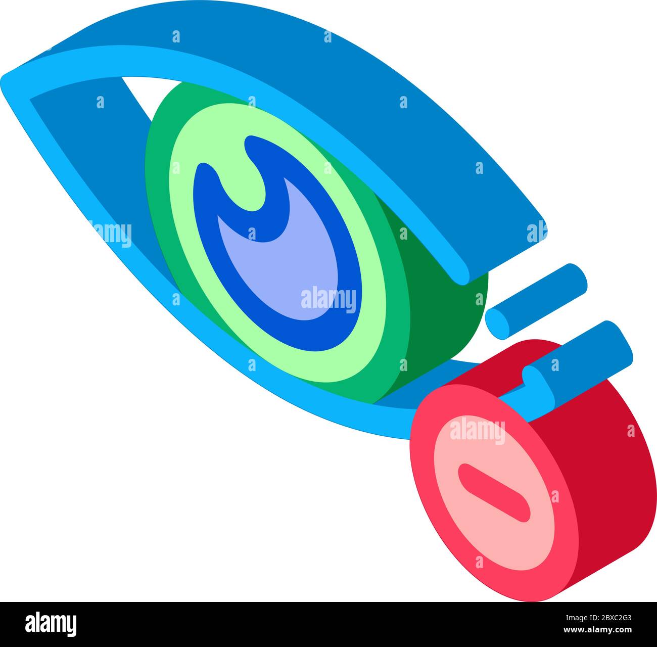 Diopter Myopia Eye Vision isometric icon vector illustration Stock ...