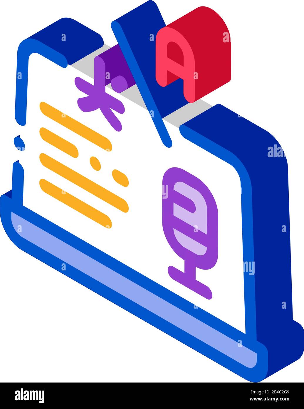 Laptop Translation Program isometric icon vector illustration Stock ...