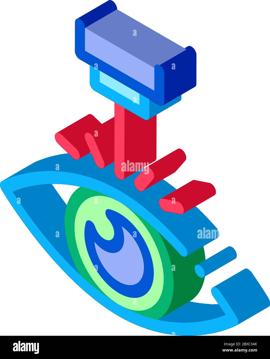 Eye Laser Correction Device isometric icon vector illustration Stock ...