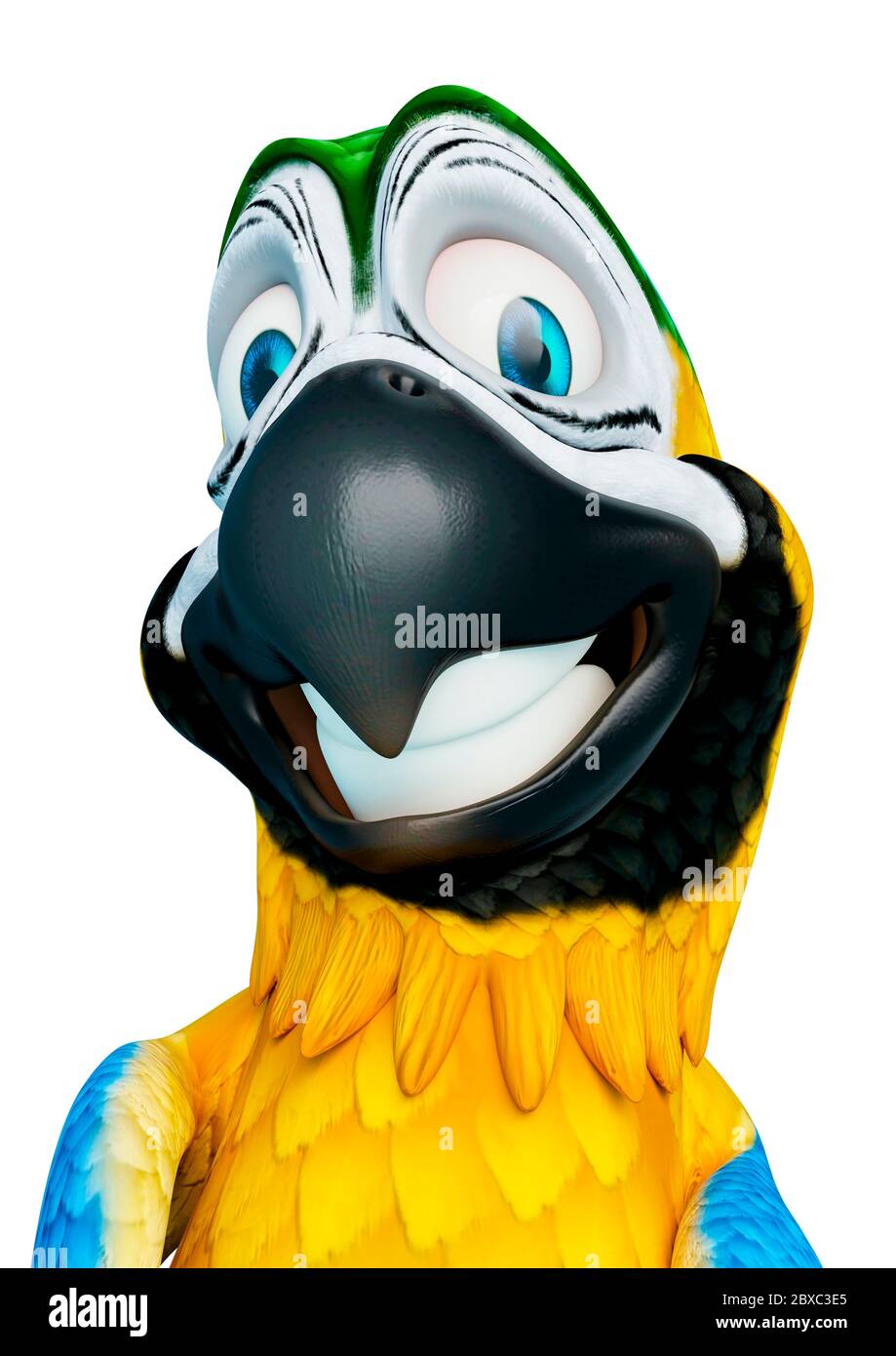 parrot cartoon doing a goofy face. This guy in clipping path is very ...