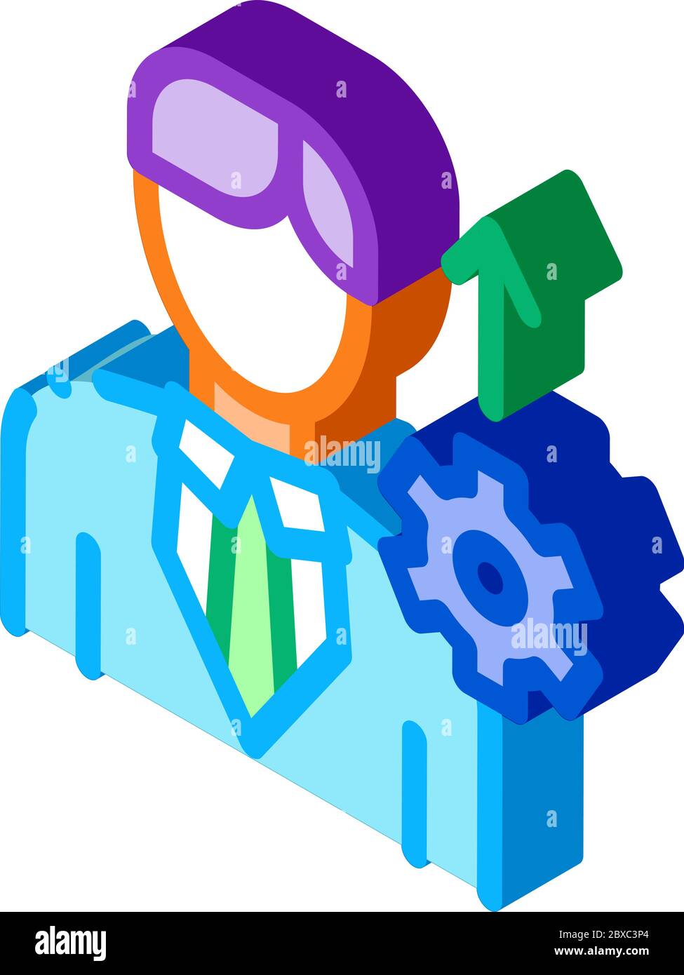 Human Productivity Growth isometric icon vector illustration Stock ...