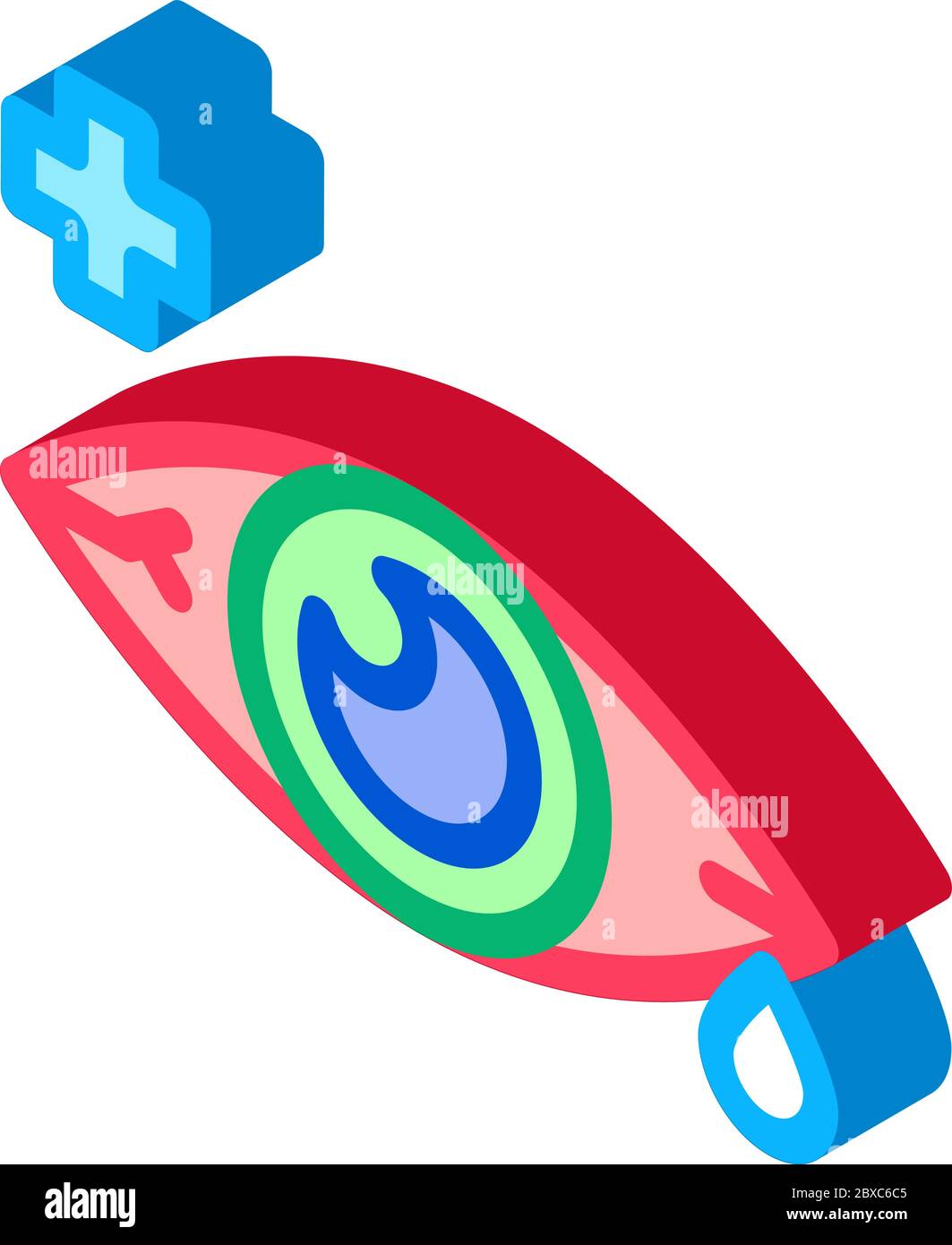 Sore Sick Tear Eye Organ isometric icon vector illustration Stock ...
