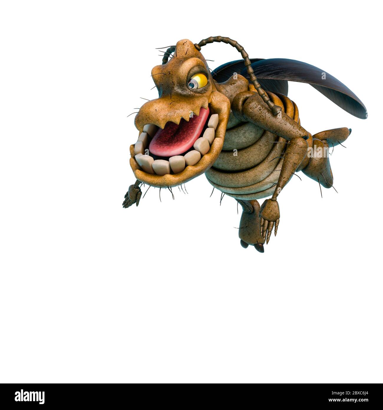 cockroach cartoon flying. This bug in clipping path will put some fun ...