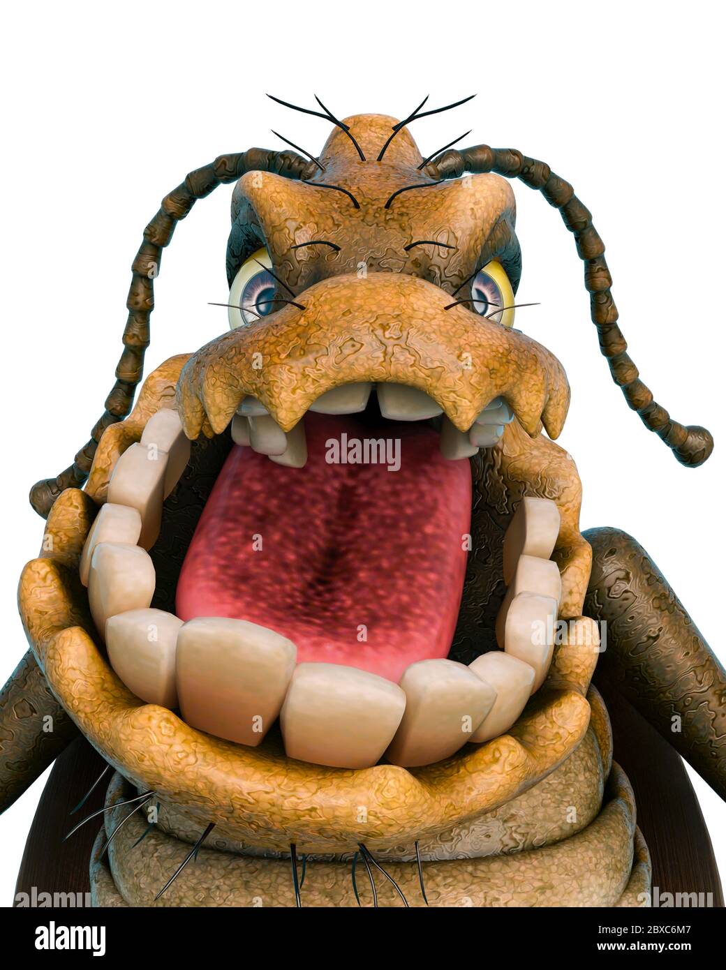 cockroach cartoon is surprised. This bug in clipping path will put some ...