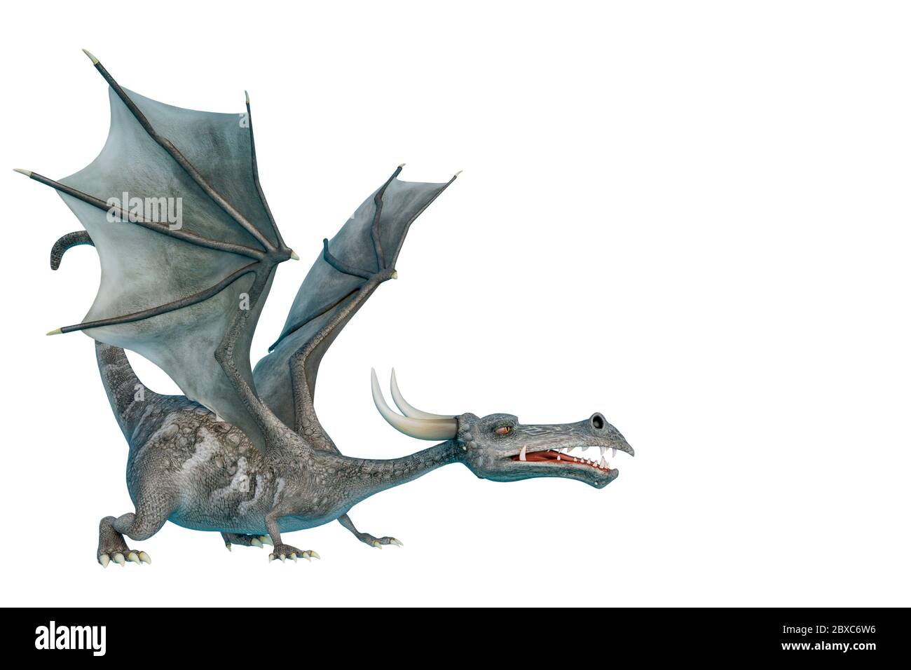 dragon cartoon doing a protection pose. This gray monster in clipping ...
