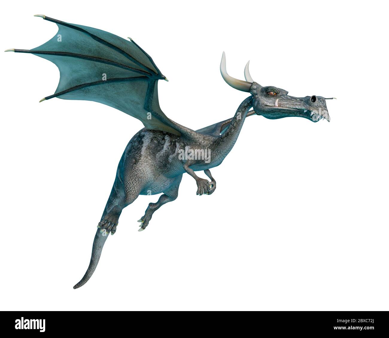 dragon cartoon thinking. This gray monster in clipping path is very ...