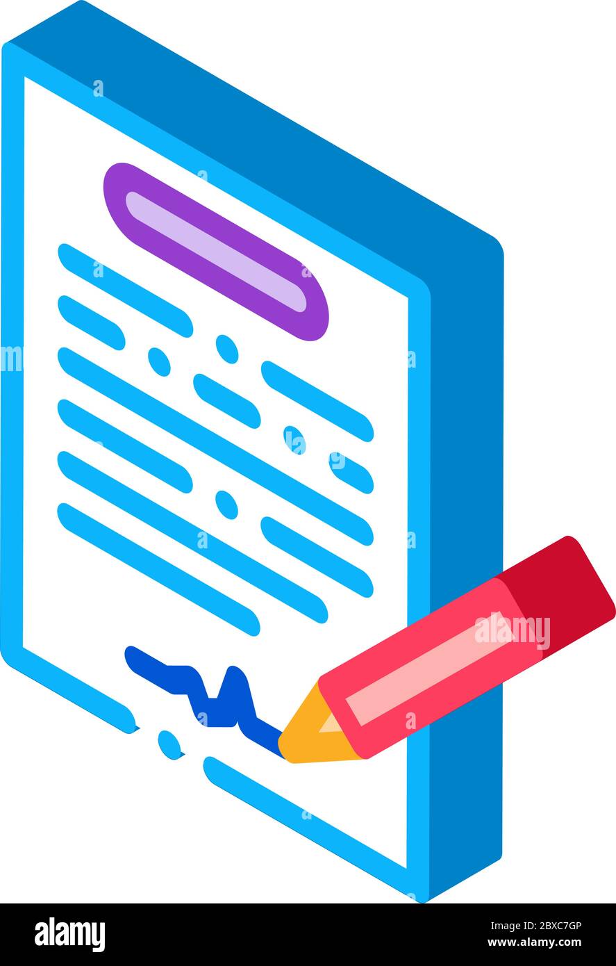 Contract Signing isometric icon vector illustration Stock Vector Image ...