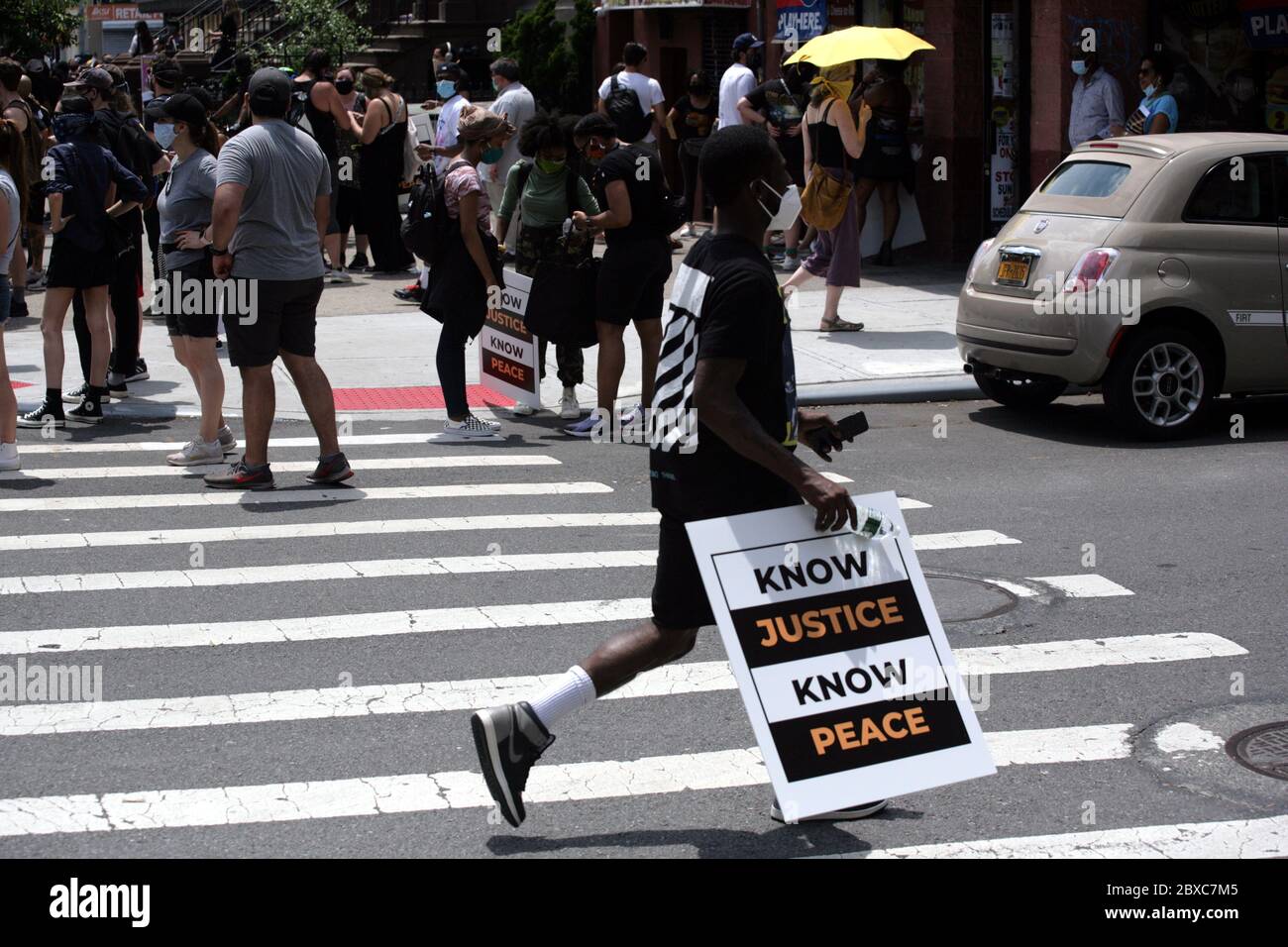 New York City, New York, USA. 6th June, 2020. Residents of Harlem ...