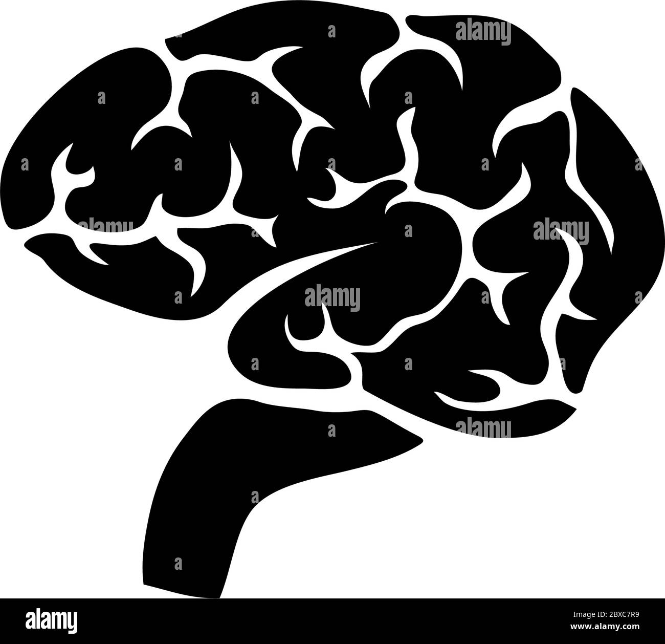 Brain, Human Mind Organ, Anatomy, Intellect. Flat Vector Icon ...