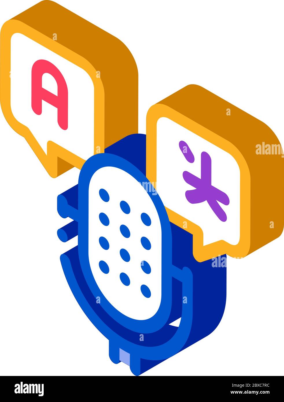 Microphone Voice Device isometric icon vector illustration Stock Vector ...