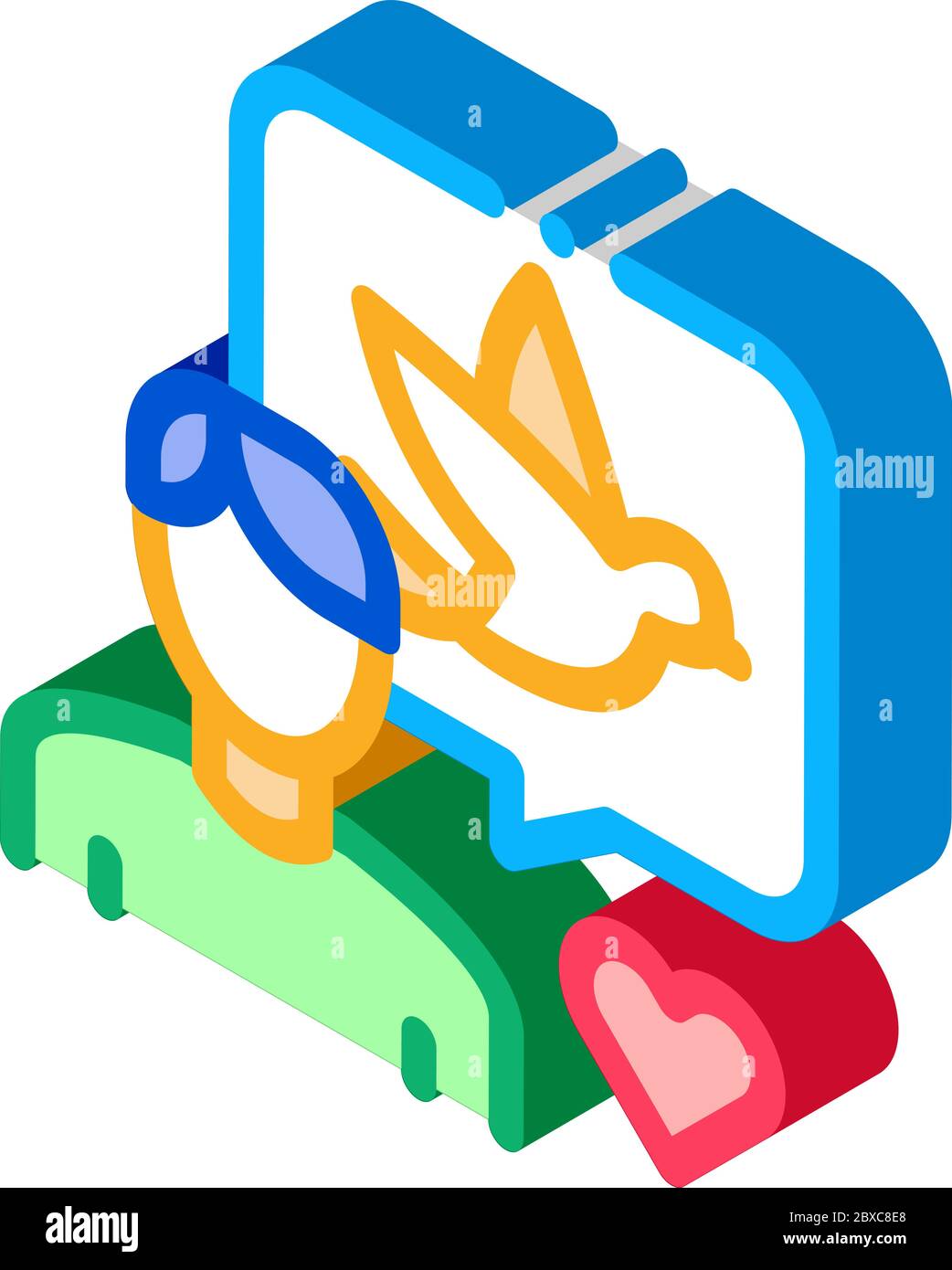 Human Speaking About Bird Icon Thin Line Vector Stock Vector Image ...