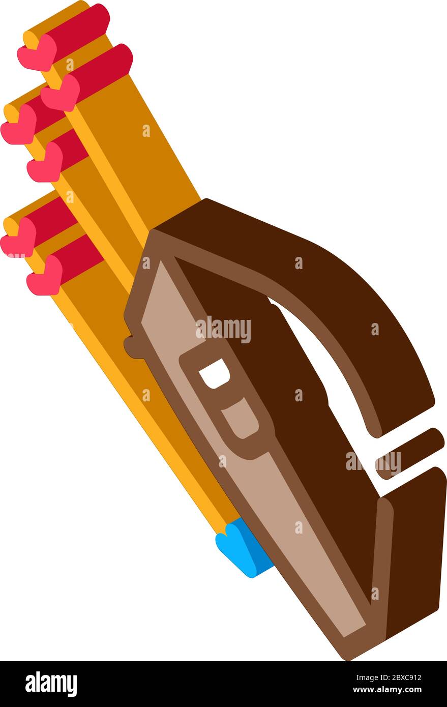 Bag With Archery Arrows isometric icon vector illustration Stock Vector ...