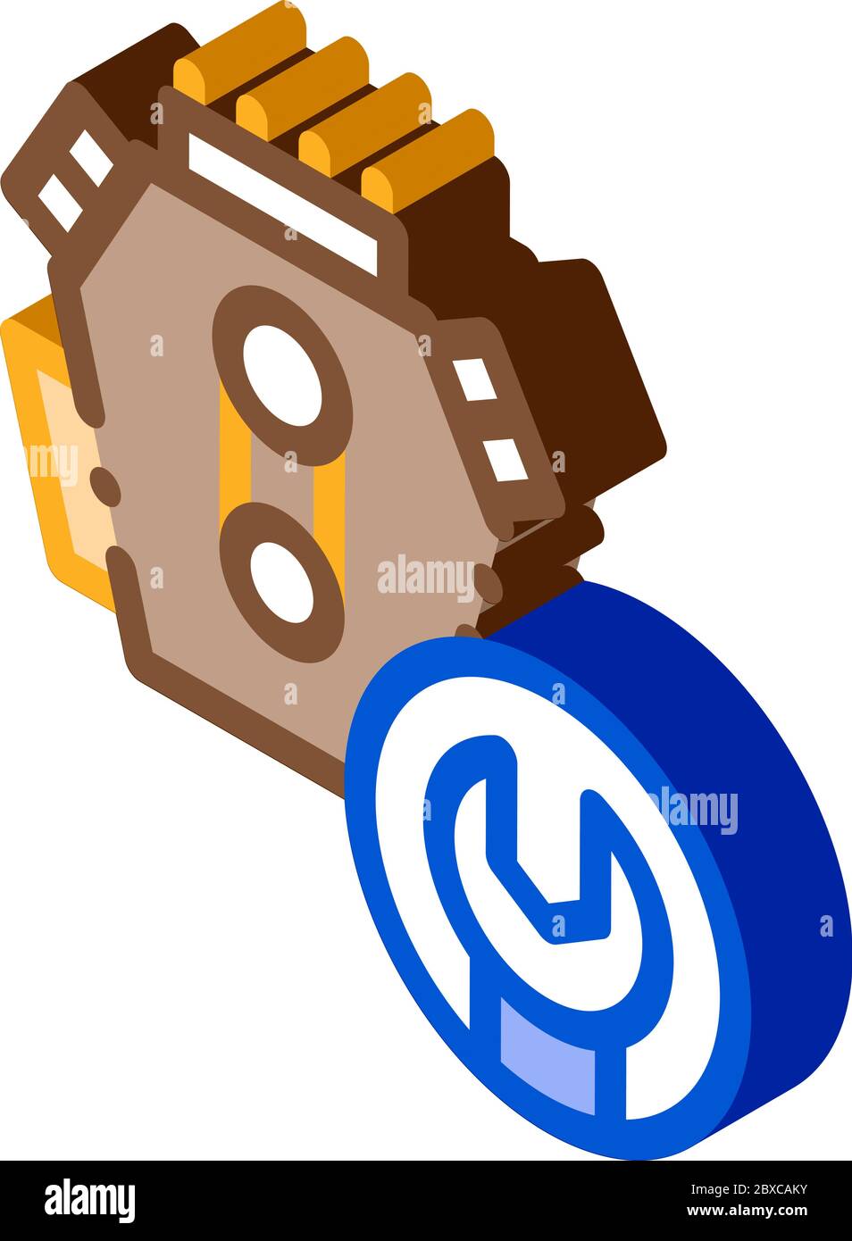 Engine Repair Isometric Icon Vector Illustration Stock Vector Image ...
