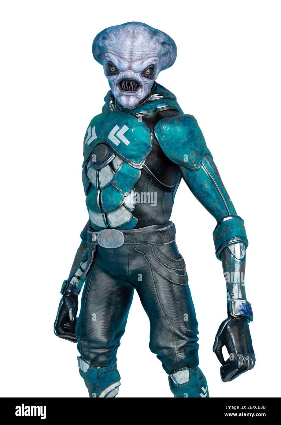 official alien on a sci-fi outfit in a white background. This alien ...