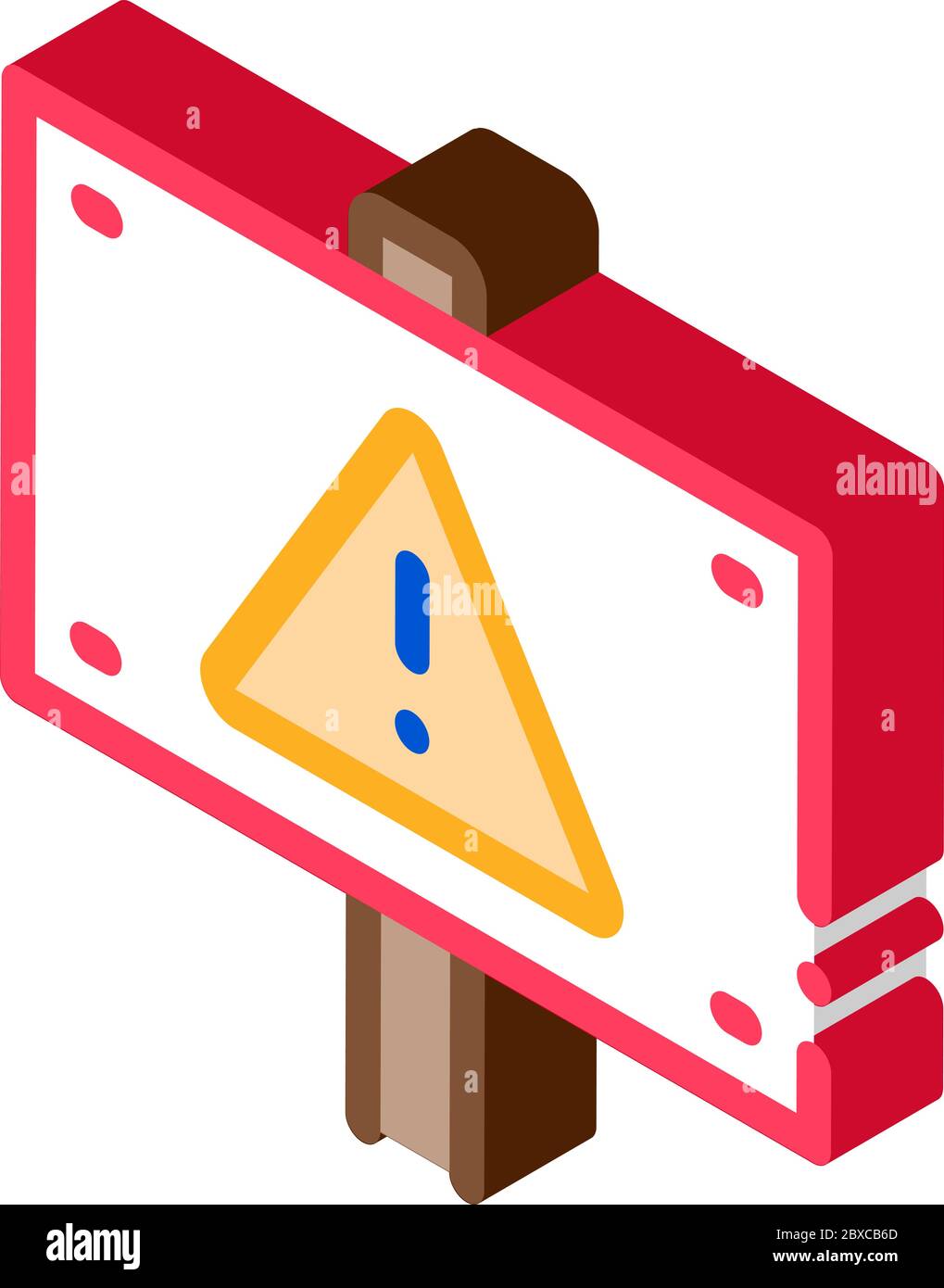Warning Nameplate isometric icon vector illustration Stock Vector Image ...