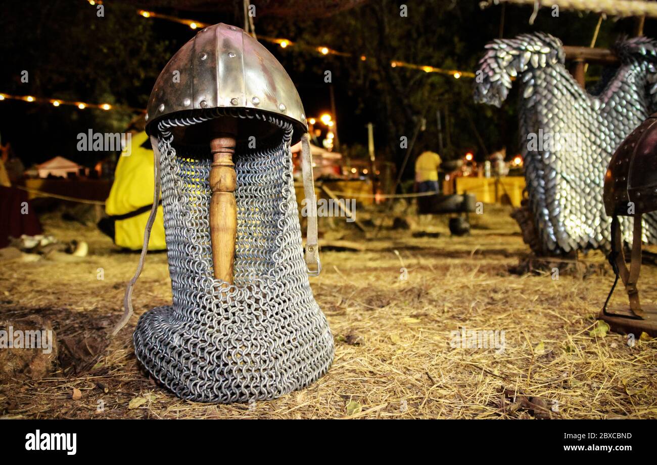 Templar Knight Helmet Portugal Medieval - Historic Tourism Stock Photo ...