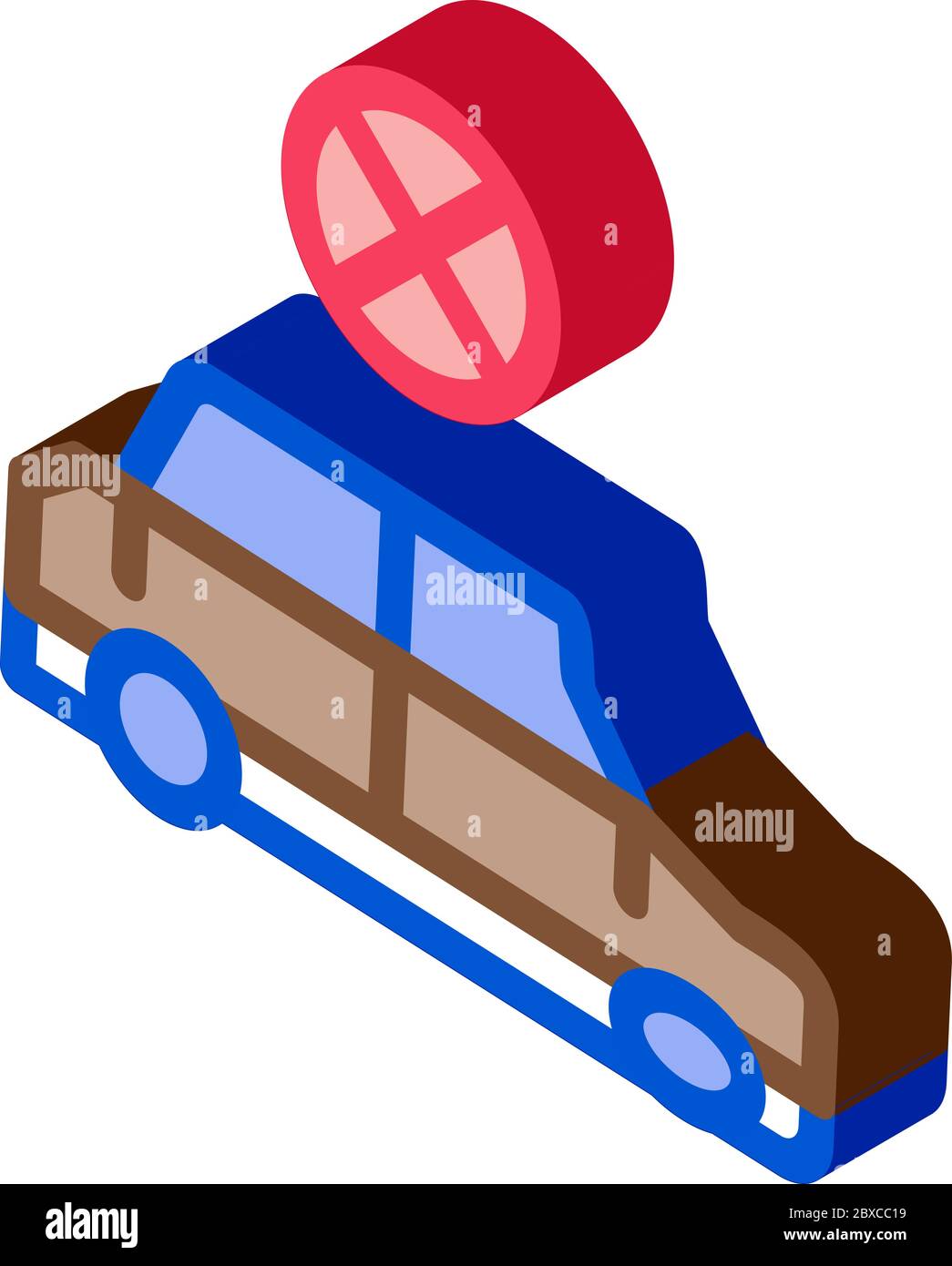 Crashed Car Isometric Icon Vector Illustration Stock Vector Image & Art ...