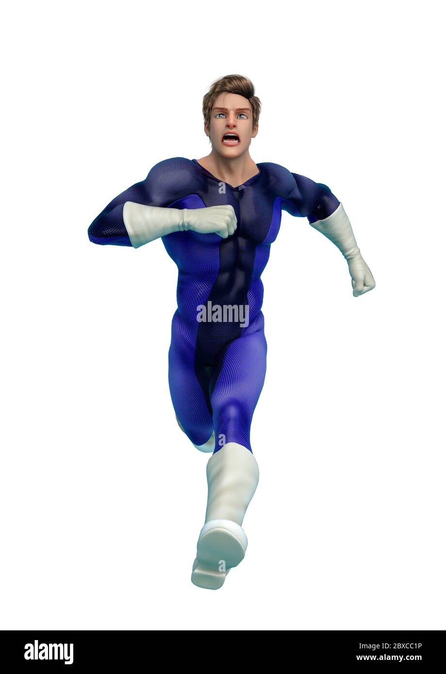 super power hero cartoon running. This guy in clipping path is very ...