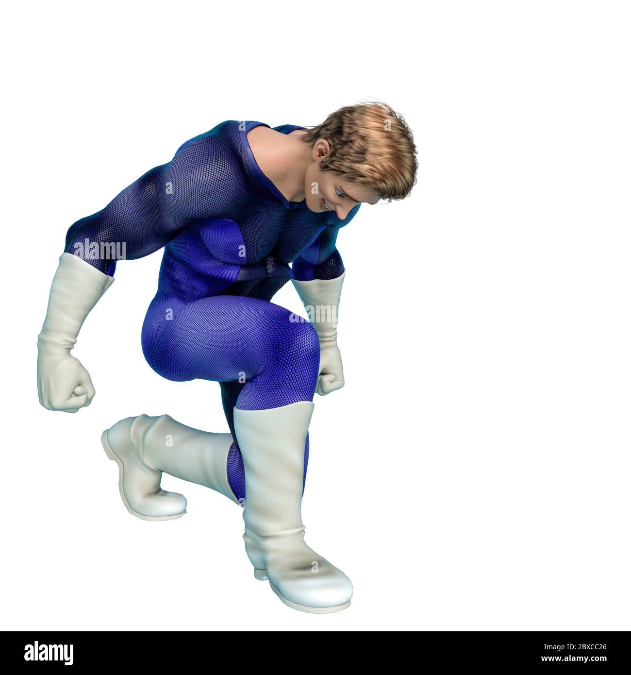 super power hero cartoon is loading his power. This guy in clipping ...