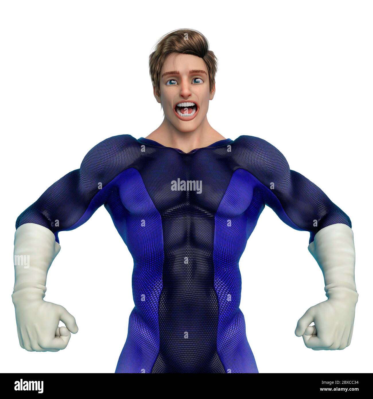 super power hero cartoon is angry. This guy in clipping path is very ...