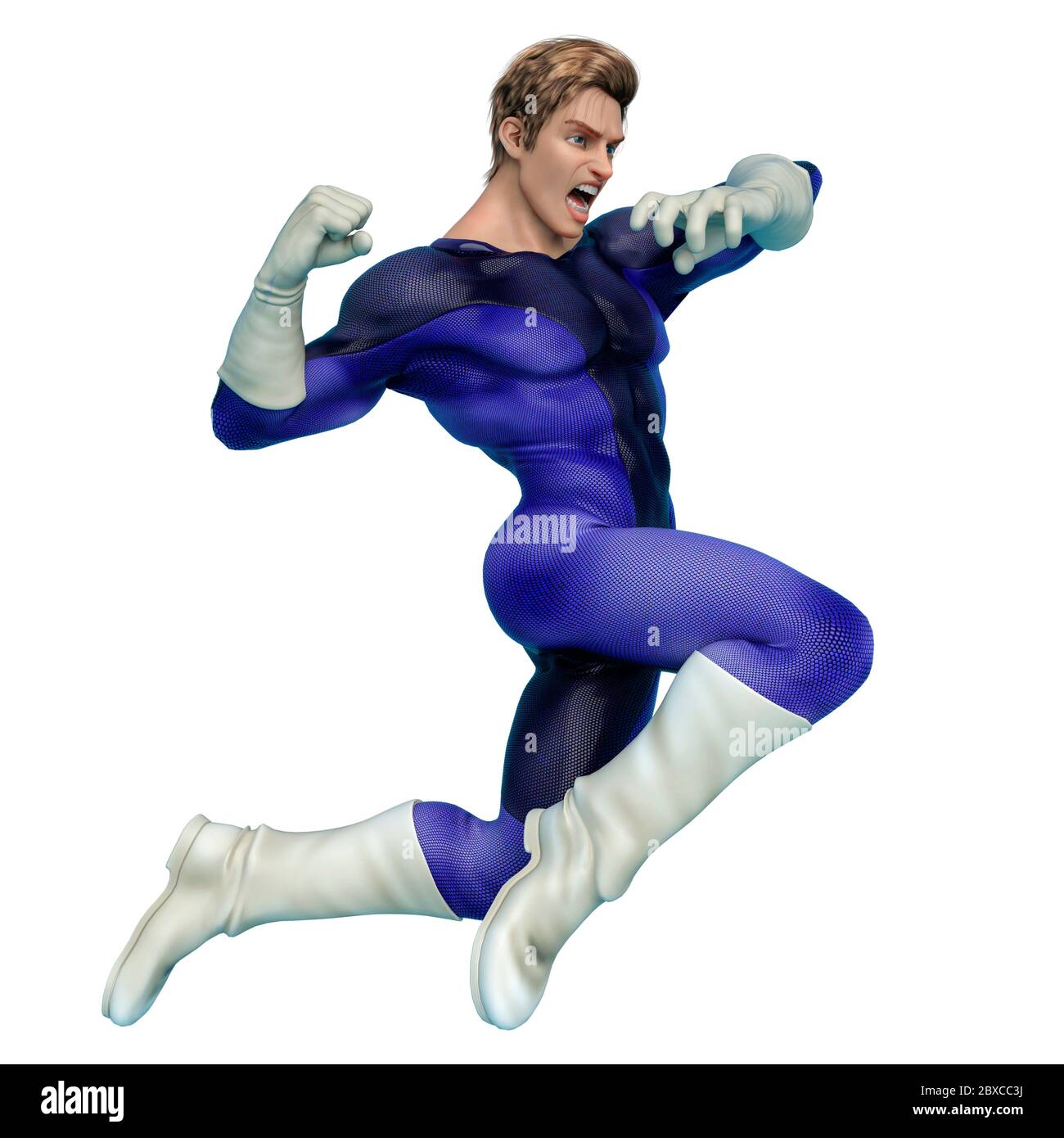 super power hero cartoon jumping. This guy in clipping path is very ...