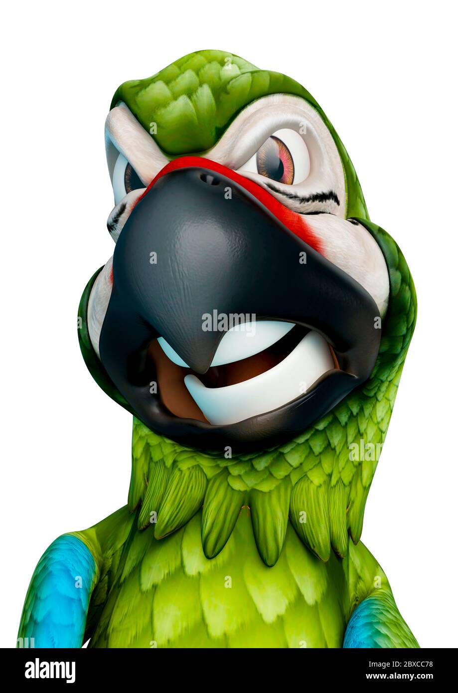 green parrot cartoon is angry in a white background. This guy in ...