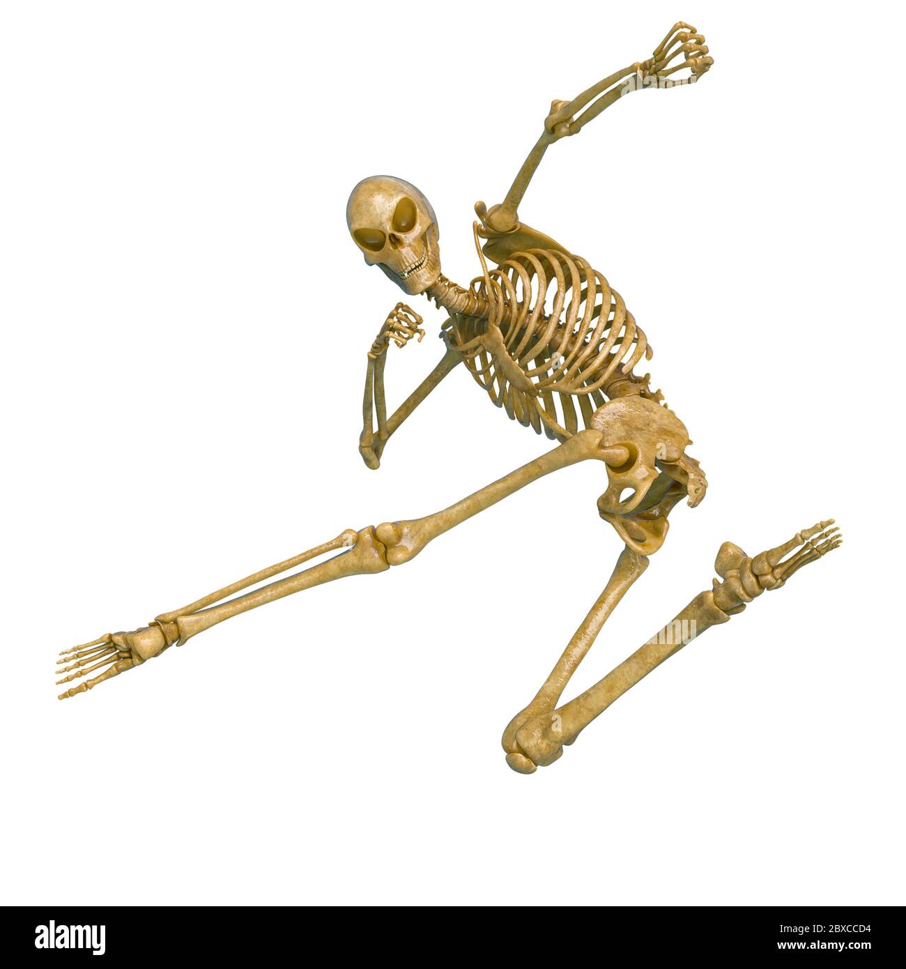 skeleton in a white background doing a radical jump. This guy in clipping path is very useful ...