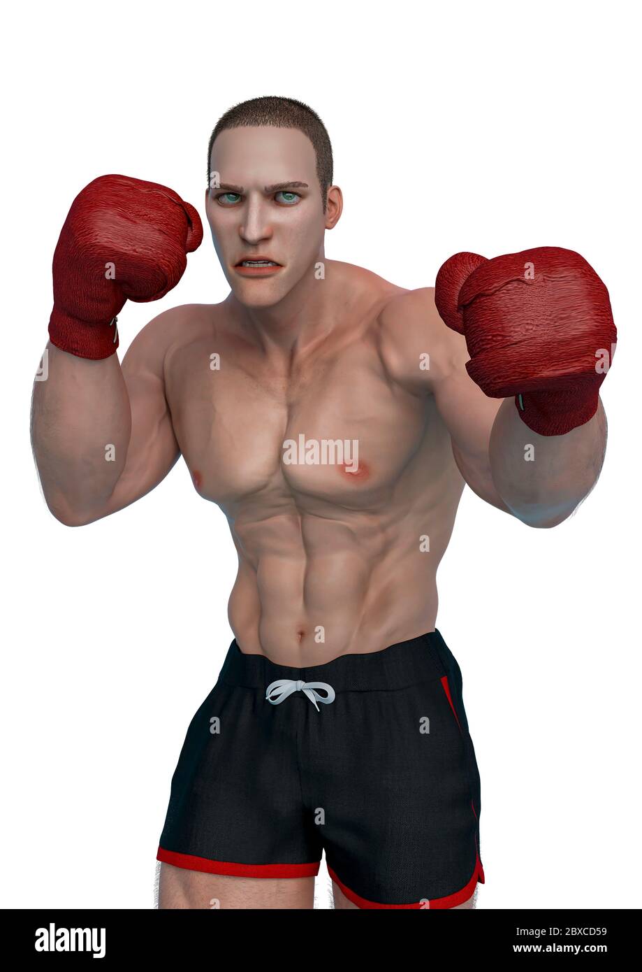 boxer cartoon in a white background. This guy in clipping path is very ...