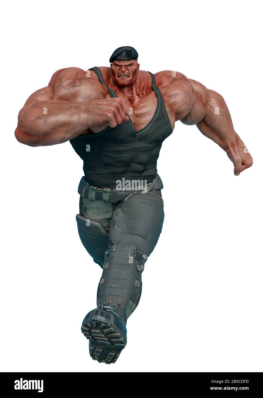 captain strong is running to save the world in a white background. This ...