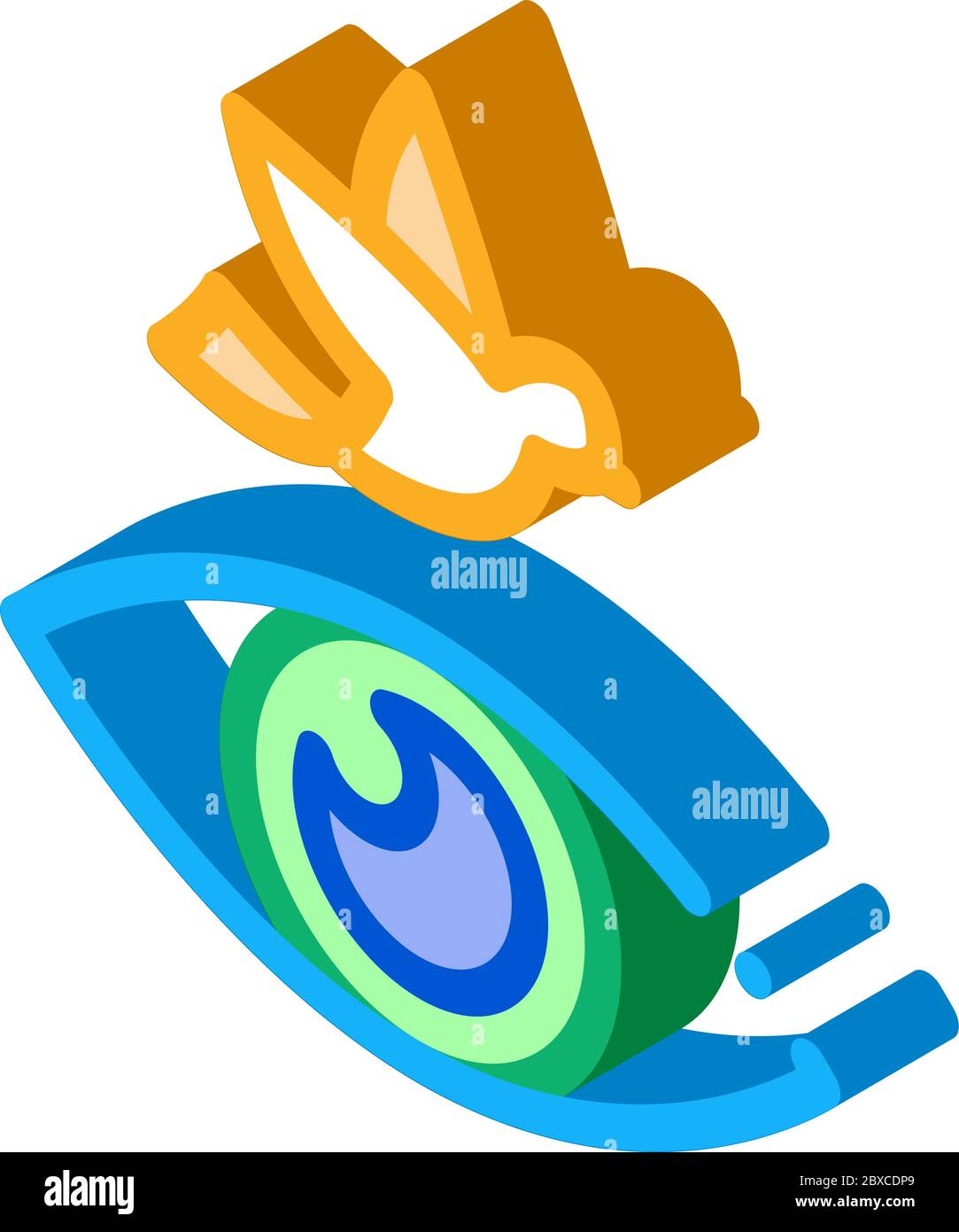 Human Eye Watching Fly Bird Icon Thin Line Vector Stock Vector Image ...