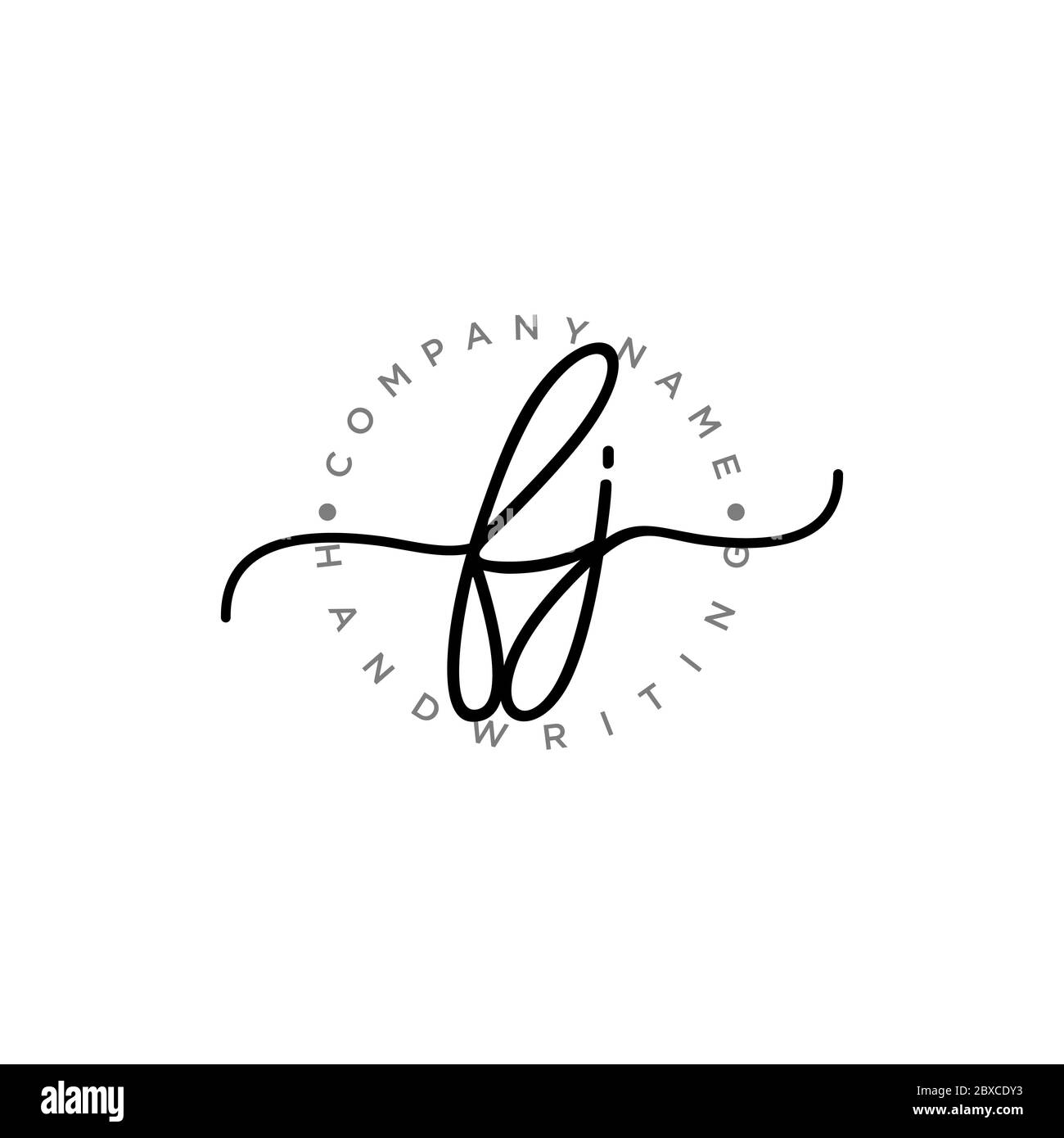 FJ Initial handwriting logo template vector Stock Vector Image & Art ...
