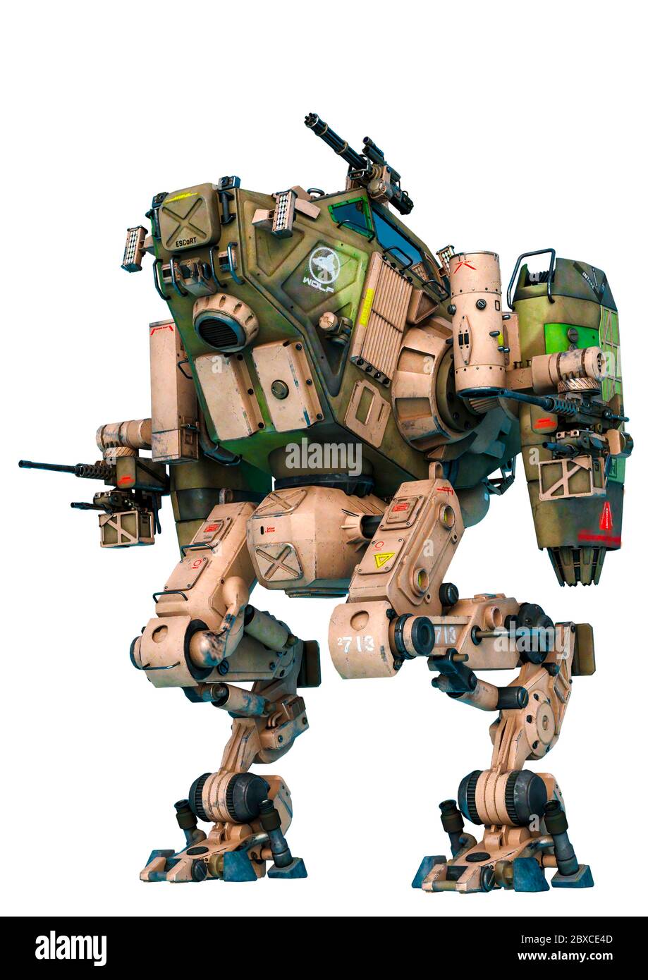 front combat machine doing a side launch in a white background. This ...