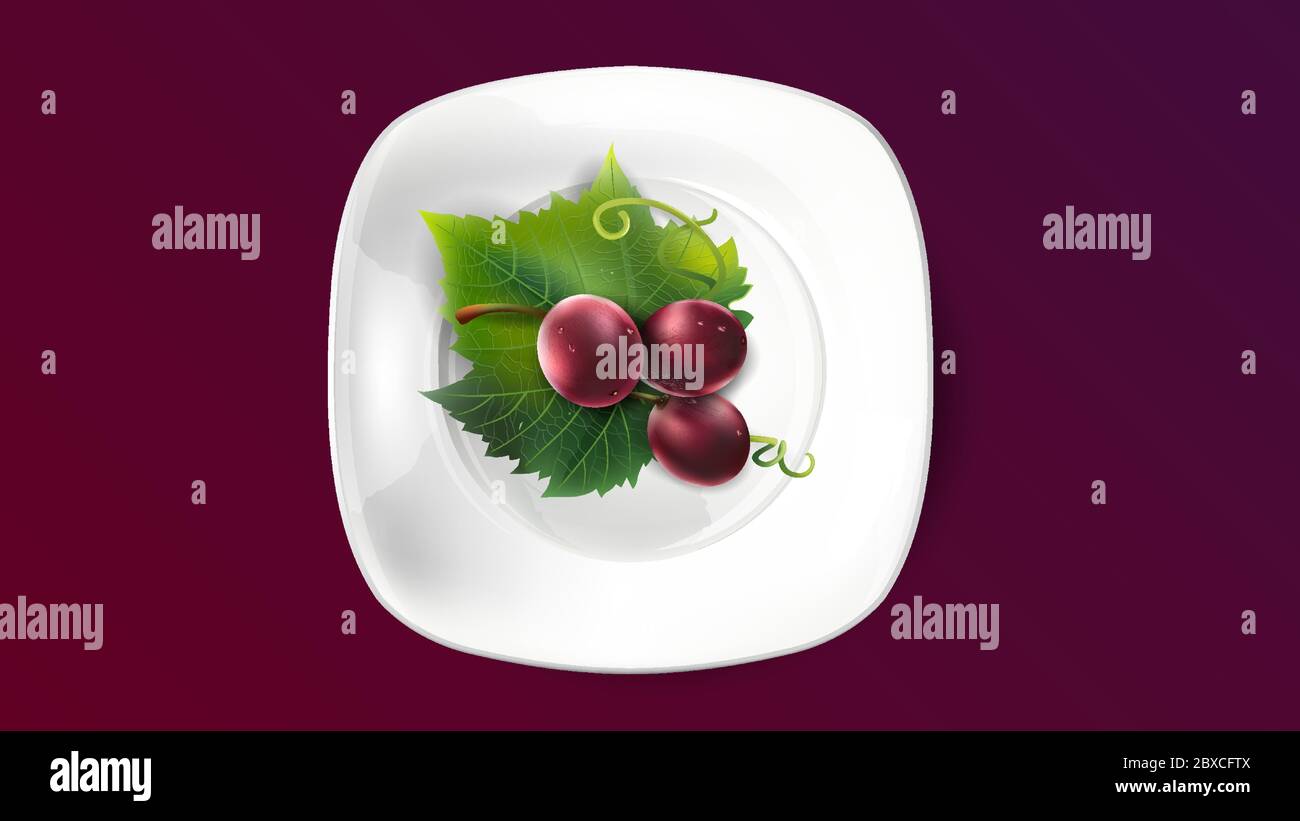 Grapes on plate Stock Vector Images - Alamy