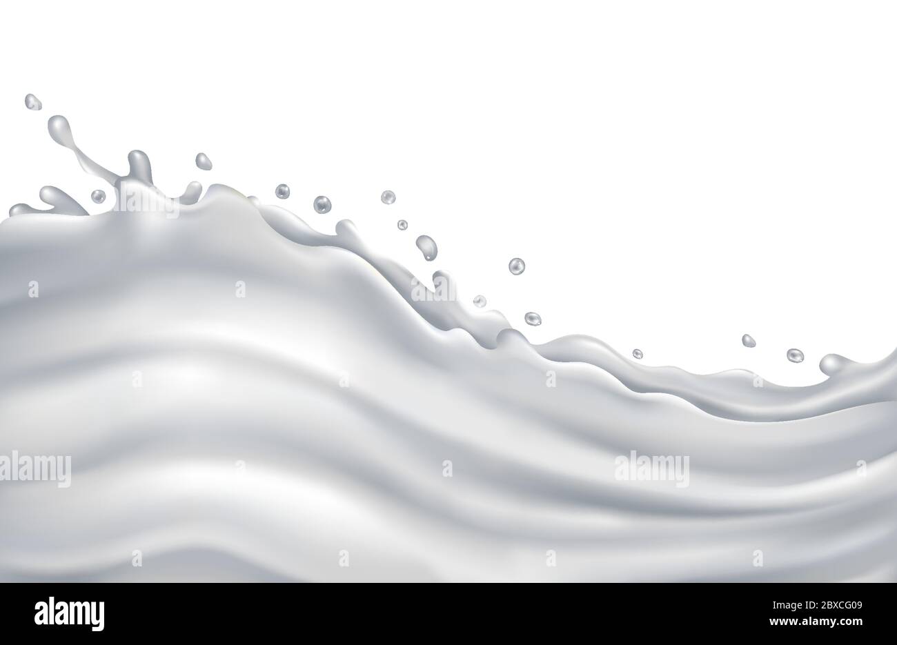 Milk splash wave on a white background Stock Vector Image & Art - Alamy