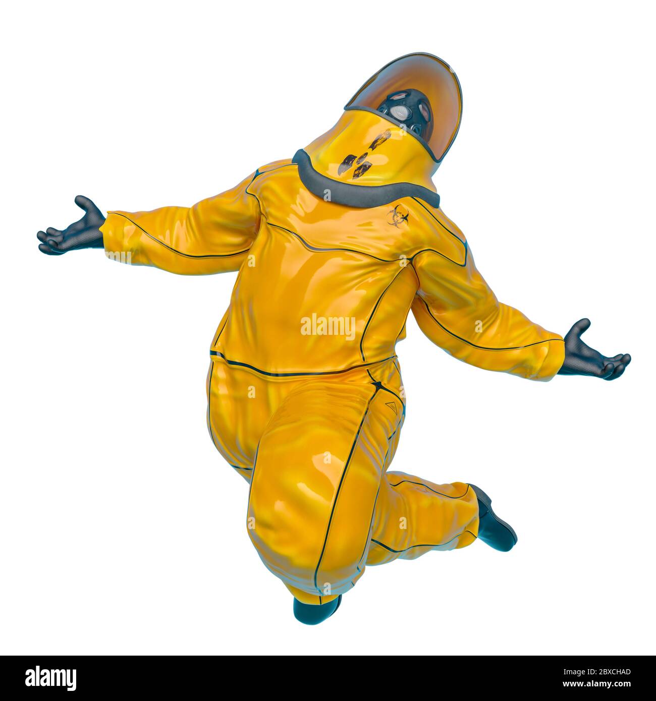 bio hazard man explosion in a white background. This biohazard in ...