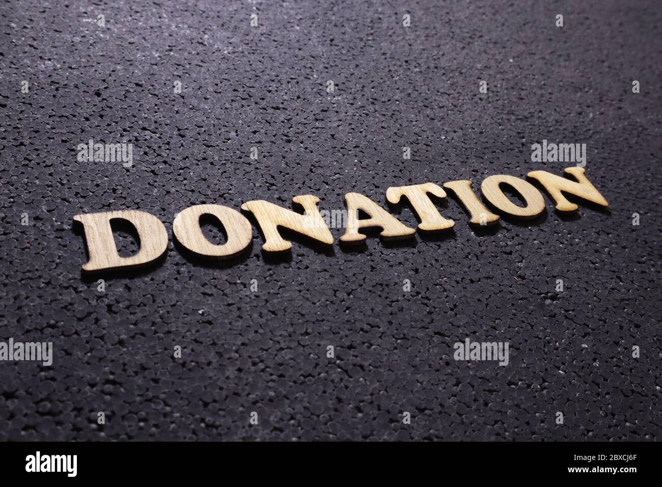 Donation in wooden words letter, motivational self development business ...