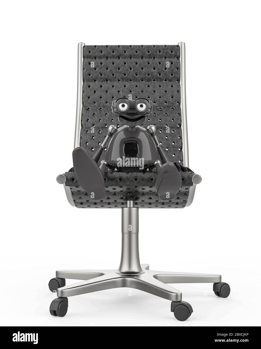 vintage robot boss is on the chair in a white background. This bot will ...