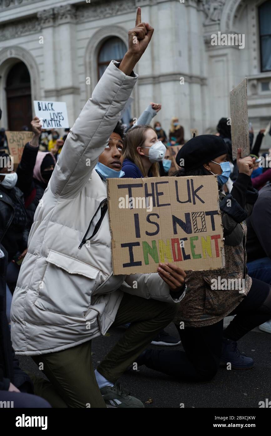 London, England. 6 June 2020.Protestors and police clash during a BLM ...