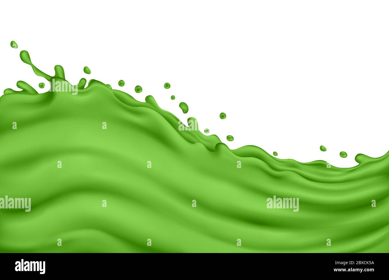 Green juice splash wave on a white background Stock Vector Image & Art ...