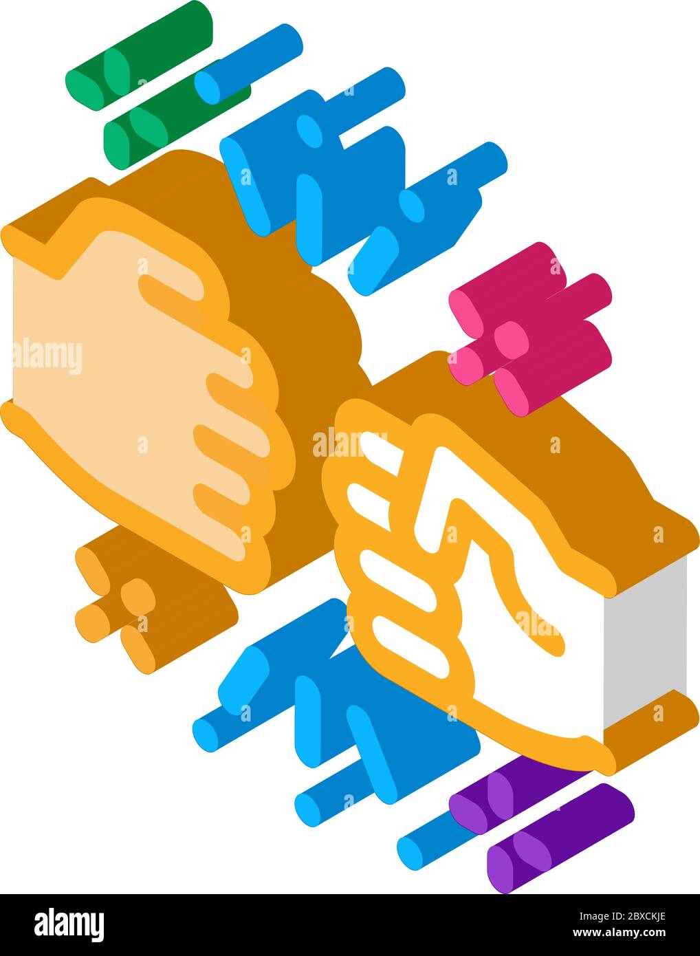 Friend Fist Bump Isometric Icon Vector Illustration Stock Vector Image ...