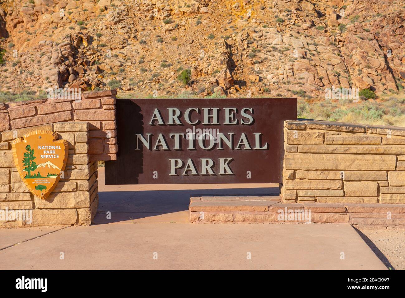 Arches national park entrance sign hi-res stock photography and images ...