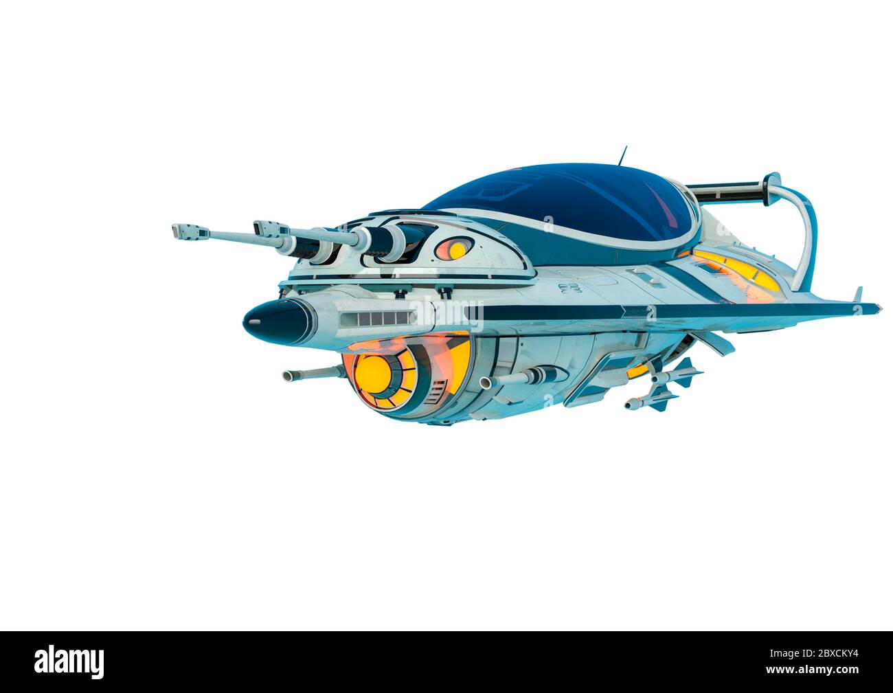 small space ship in a white background . This small space ship in ...
